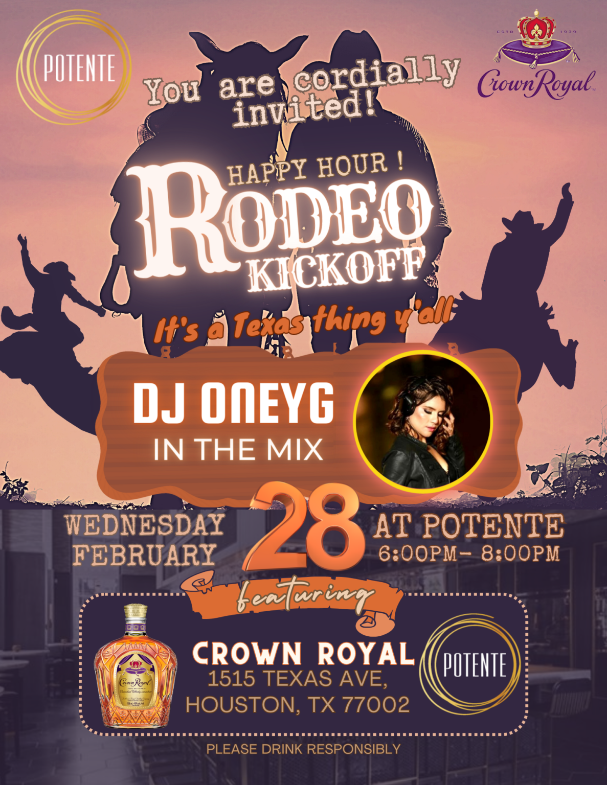 Rodeo Kick Off Happy Hour – Potente