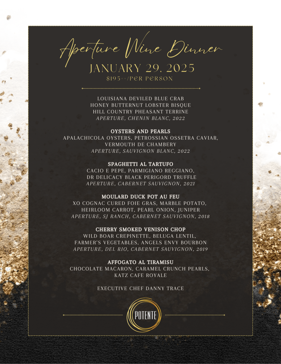 Aperture Wine Dinner – Potente