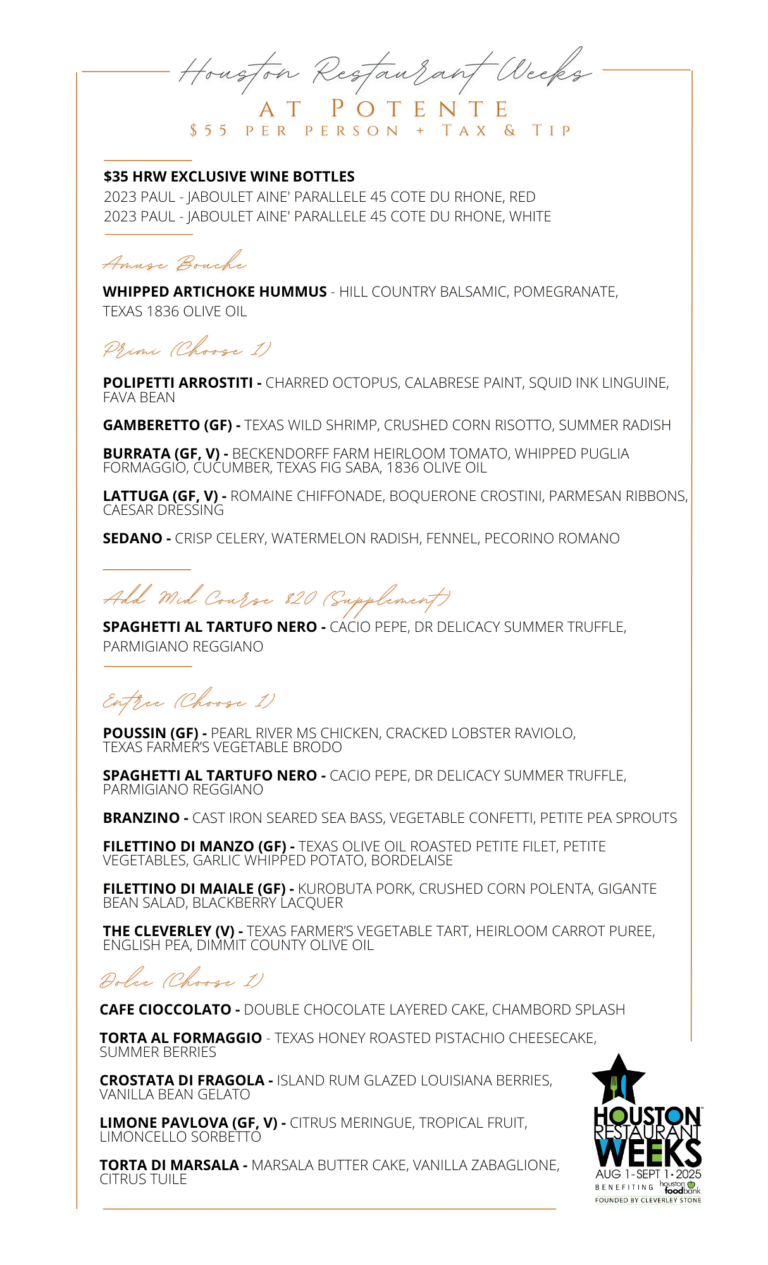 Houston Restaurant Weeks – Potente